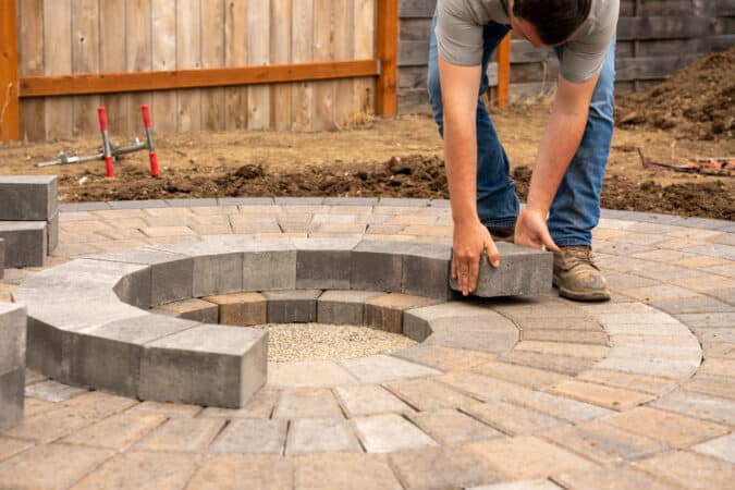 How to Build a Stone Seating Bench on a Paver Patio | DIY